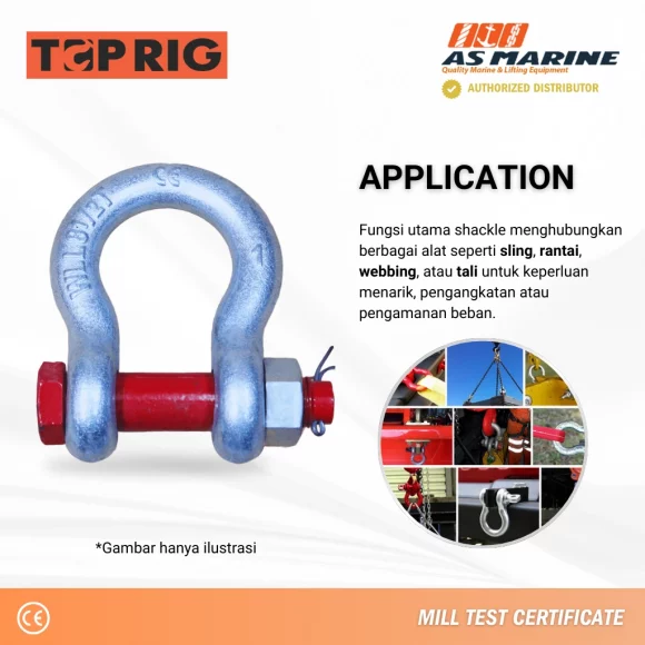 Bow Shackle / Segel Omega Bolt & Nut G2130 - 12 Ton Toprig